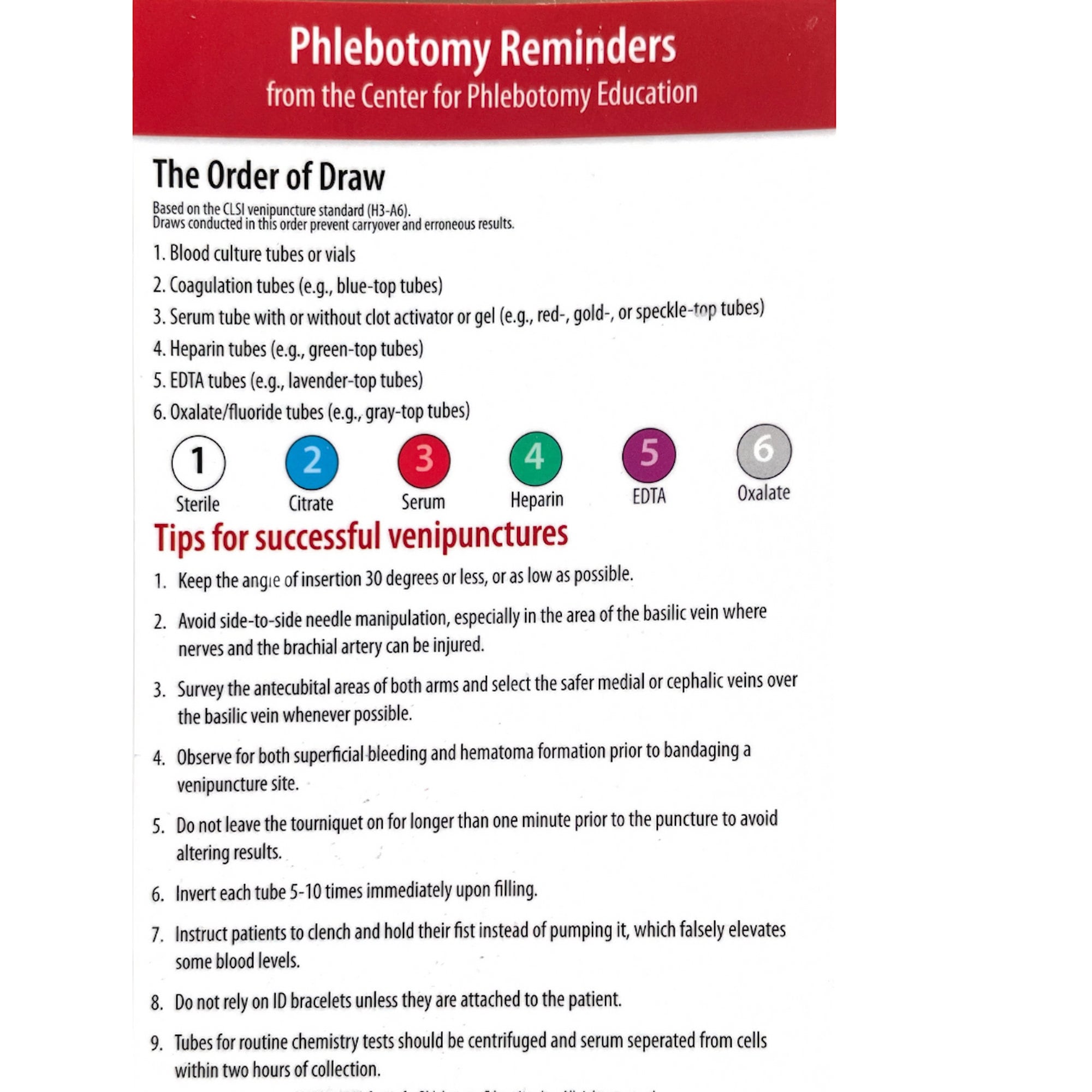 Phlebotomy Exam & Study Guide Phlebotomy Test Order of Draw ...