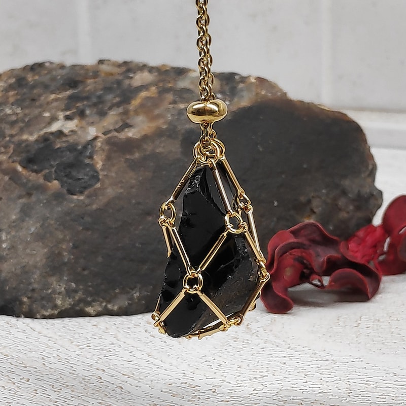 Obsidian Necklace - Etsy