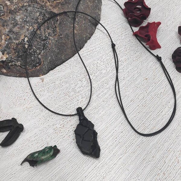 Obsidian Necklace - Etsy