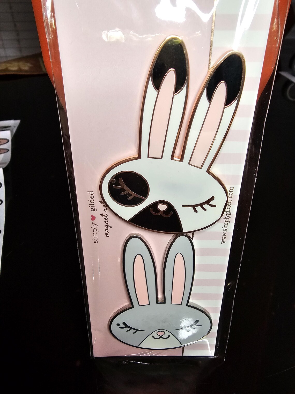 Enamel Magnet Set, Rose Gold Bows or Bunny Magnets, Simply Gilded - Etsy