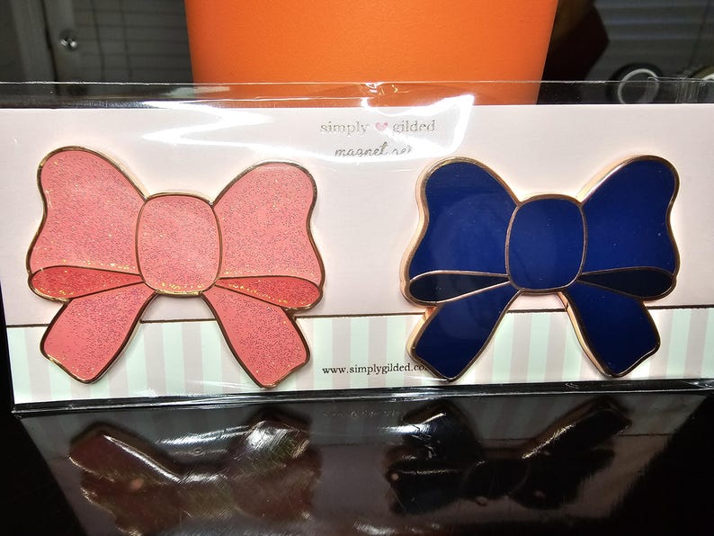 Enamel Magnet Set, Rose Gold Bows or Bunny Magnets, Simply Gilded - Etsy