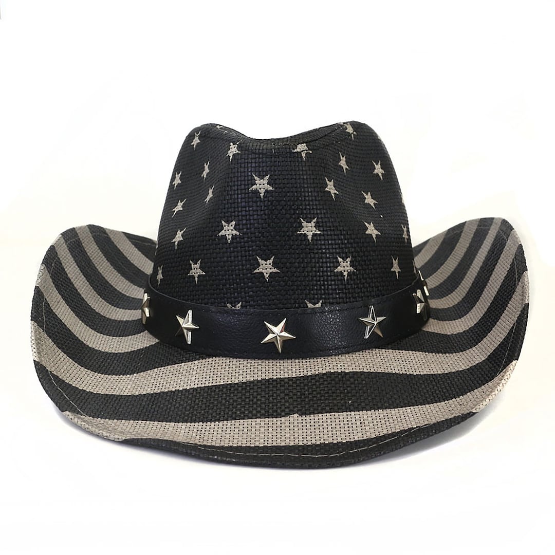 Vintage USA American Flag Cowboy Hat Classic Western Style Tea - Etsy