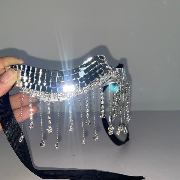 Rhinestone Bridal Mask Etsy