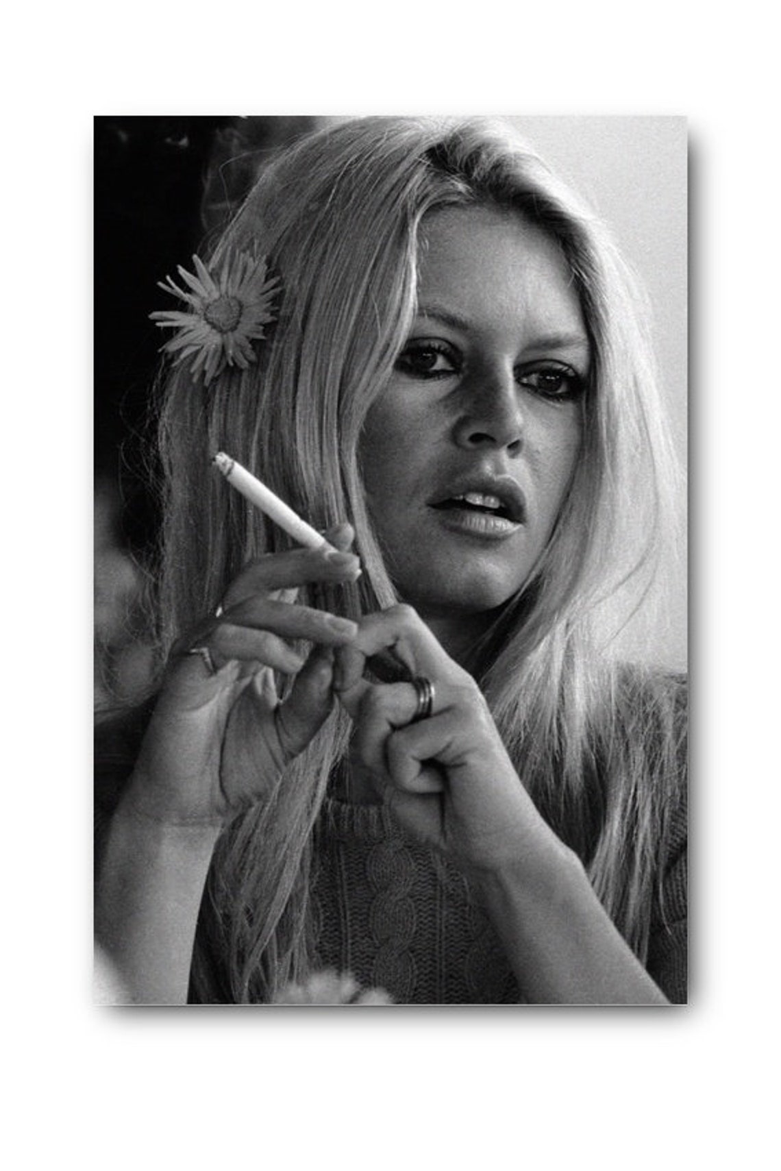 Brigitte bardot Black and white Celebrity Silk poster No with | Etsy