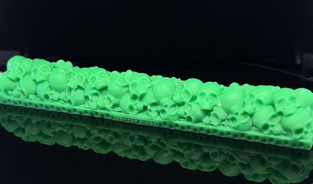 Green Skull and Bones Resin Spacebar (6.25u) Custom Handmade for Cherry ...