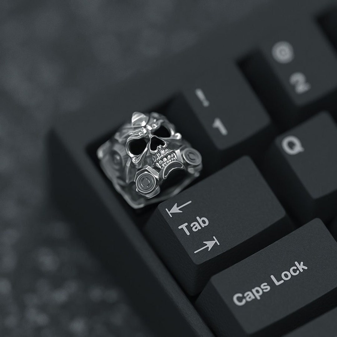 Sterling Silver CYBER SKULL Keycap Custom Handmade Premium for Cherry ...