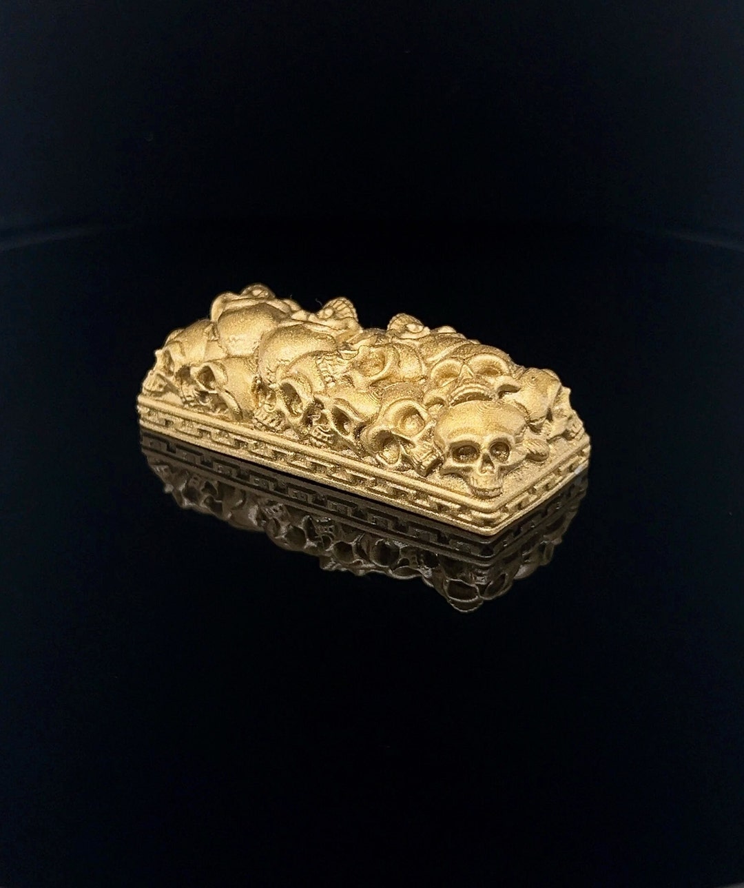 Hand Painted Gold SKULL and Bones R2 2.25u Keycap for Cherry MX ...