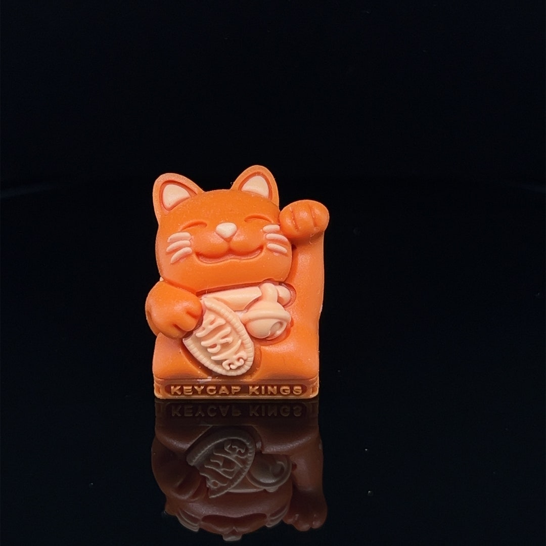 Lucky Cat Orange Artisan Keycap for Cherry MX Mechanical Gaming ...