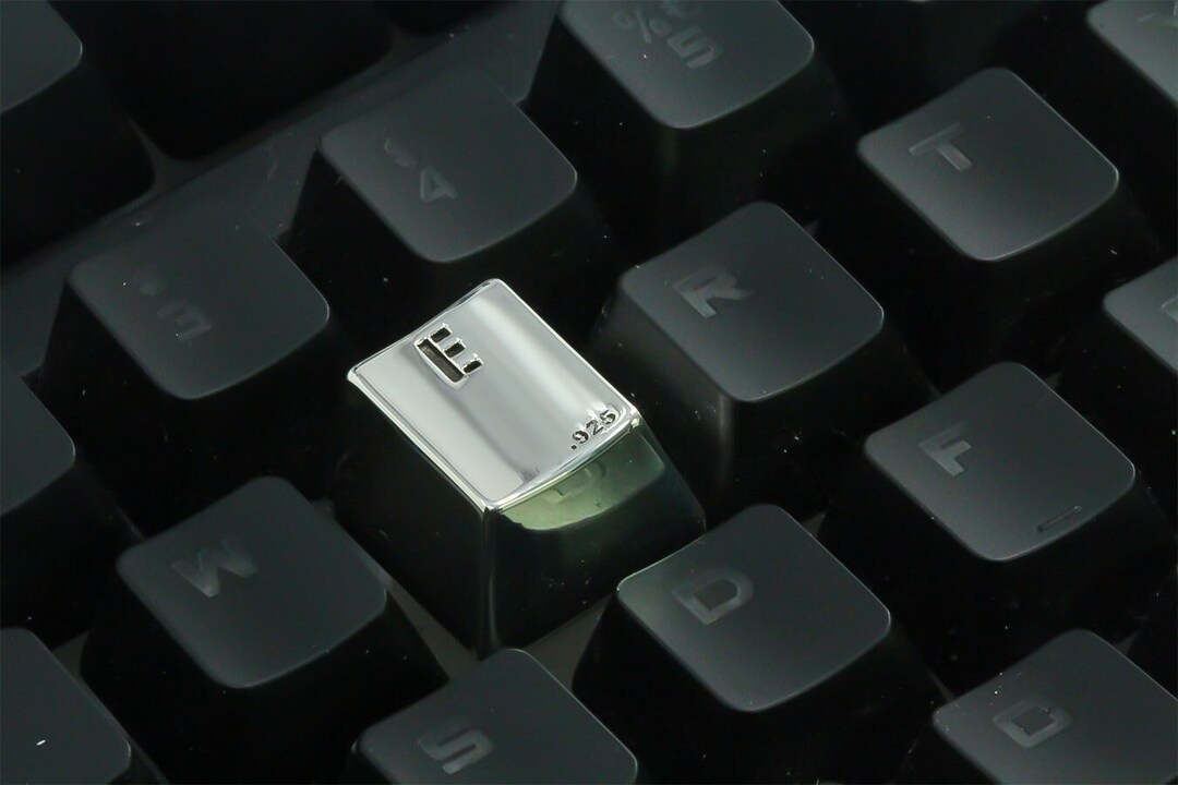 Alphabet PREMIUM STERLING SILVER Keycaps for Keyboard Custom - Etsy