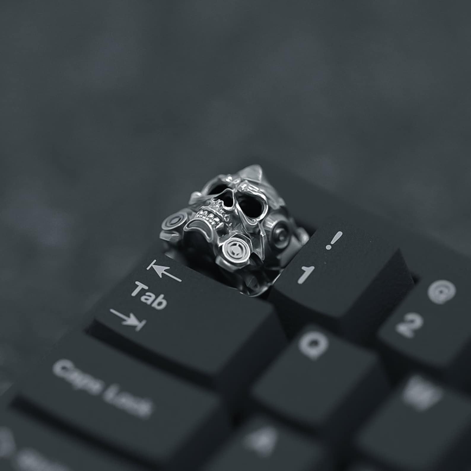 Sterling Silver CYBER SKULL Keycap Custom Handmade Premium for - Etsy