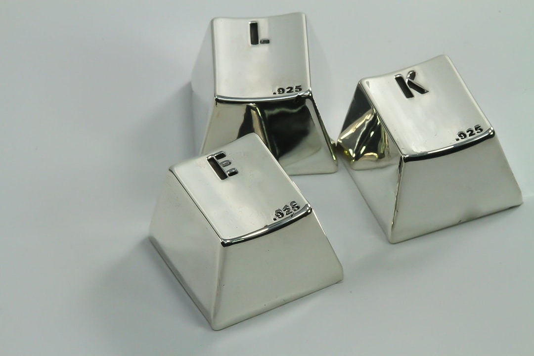 Premium Solid STERLING SILVER Keycap for Cherry MX Mechanical Gaming ...