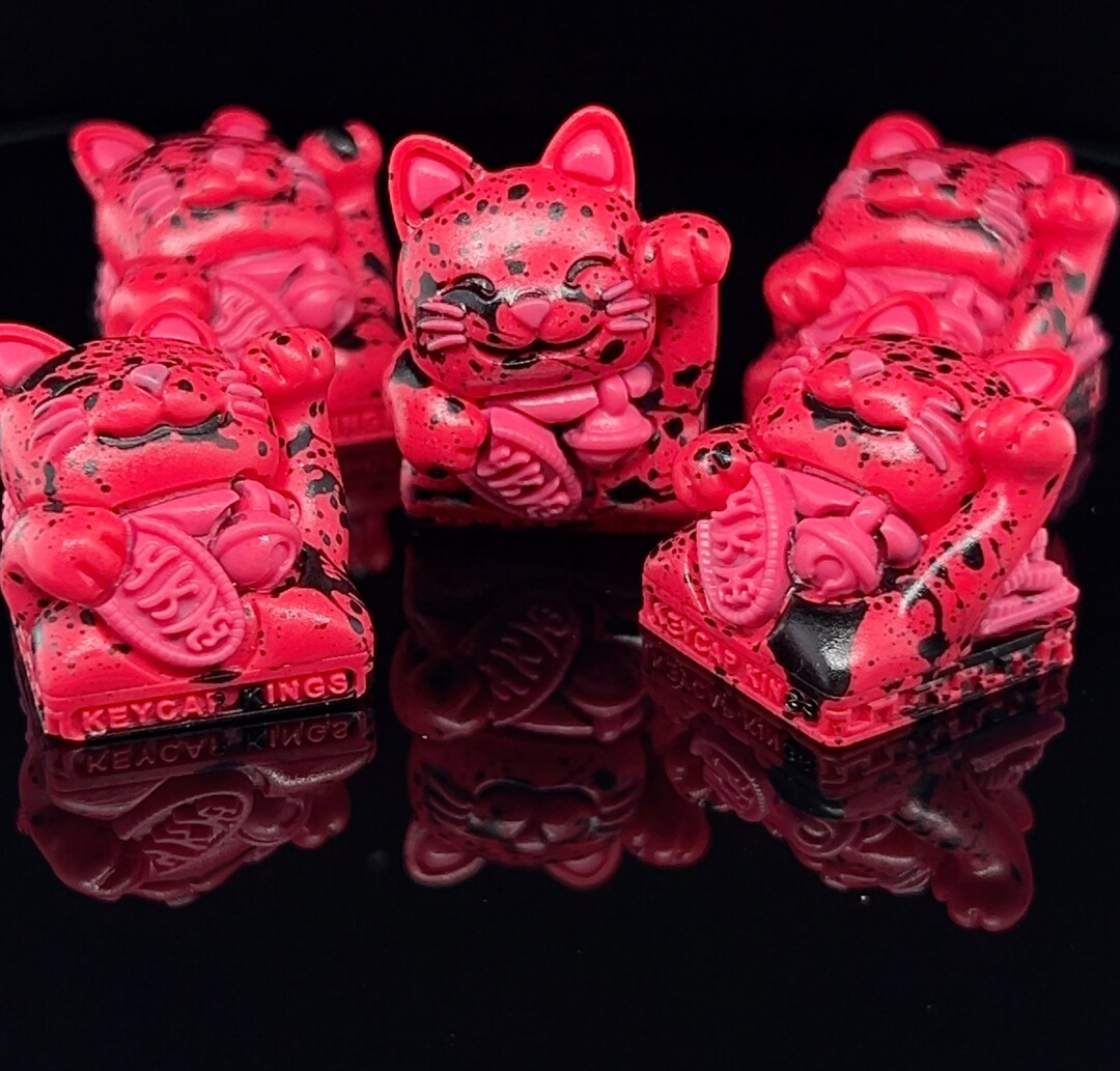 Lucky Cat Rosy Noir Freckle Artisan Keycap for Cherry MX Mechanical ...