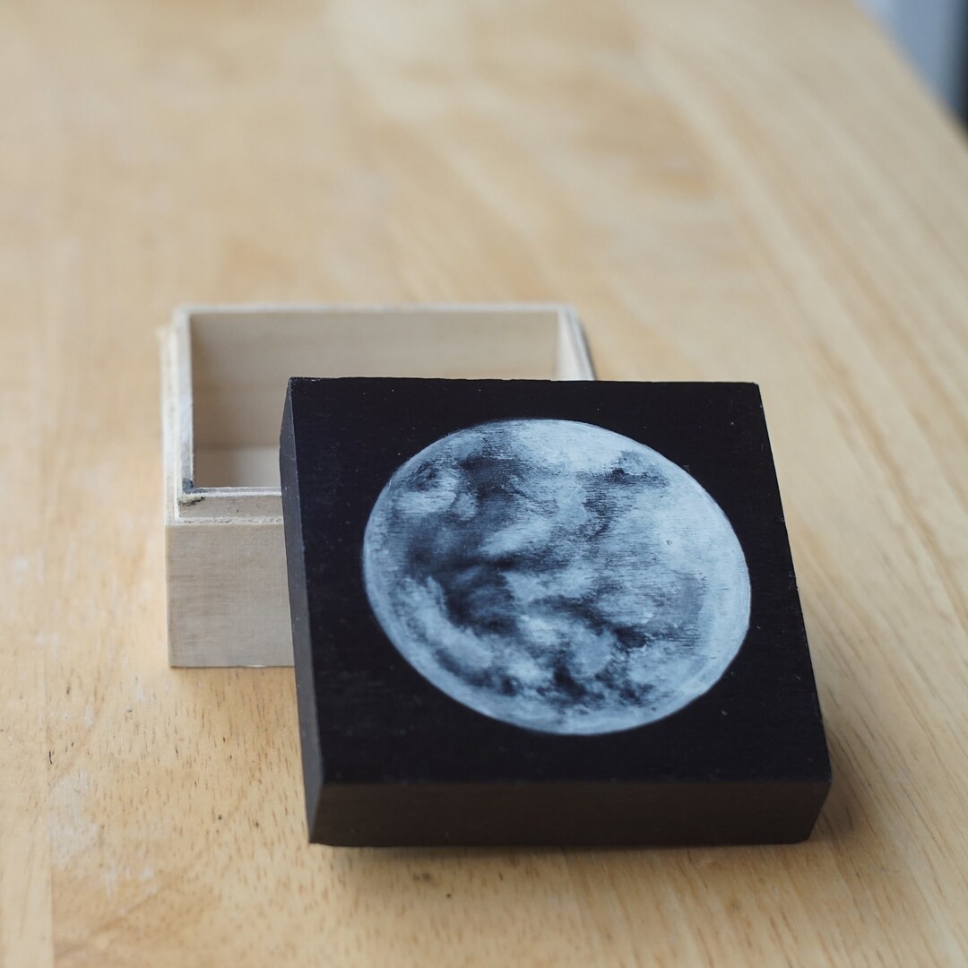 Hand Painted Full Moon Box - Etsy