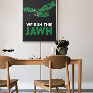 Philadelphia Football Retro Poster We Run This Jawn Digital Download ...