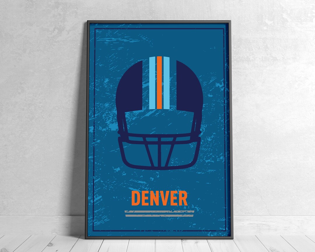 Denver Football Retro Poster Digital Download Wall Art - Etsy