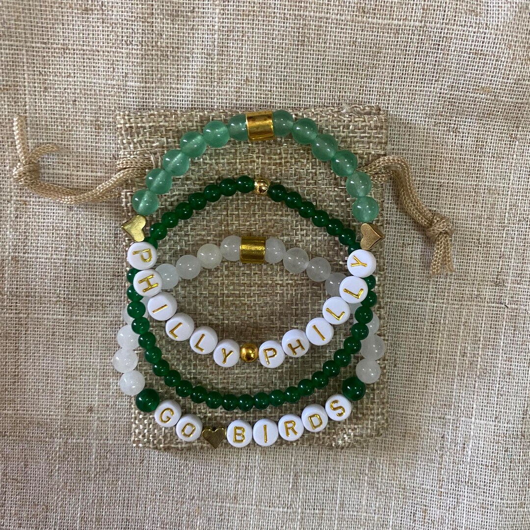 Philadelphia Gemstone Bracelet | Go Birds Fan Jewelry | Philly Football ...