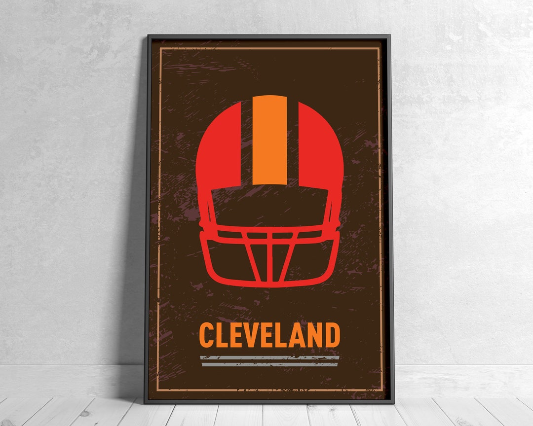 Cleveland Football Retro Poster Digital Download Wall Art - Etsy