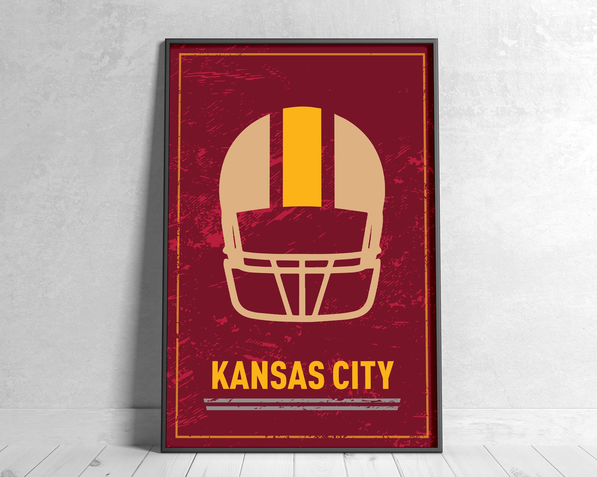 Kansas City Football Retro Poster Digital Download Wall Art - Etsy