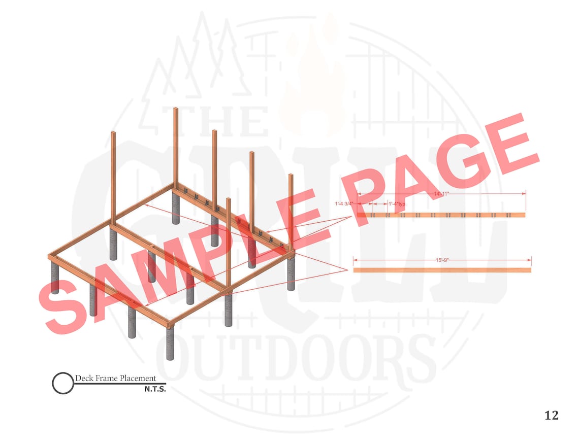 Covered Grillscape BBQ Shack Plans – 15'x16' Outdoor Deck Structure ...