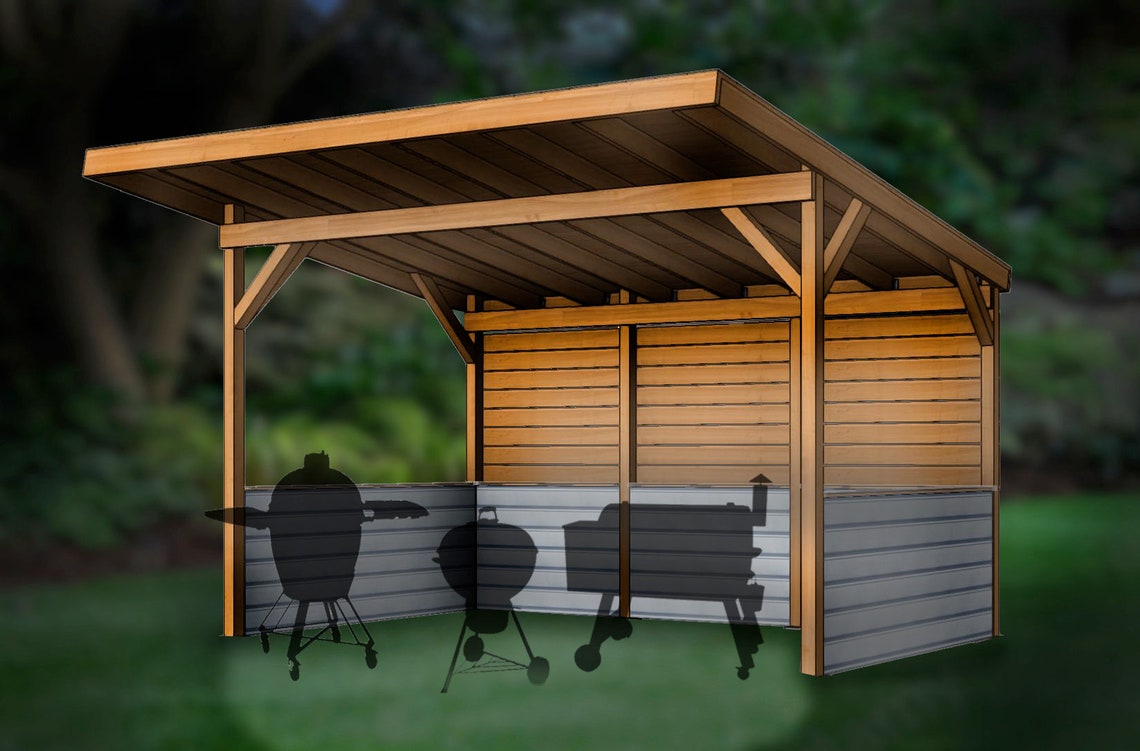 Pavilion/grillscape/bbq Shack Downloadable Plans the - Etsy