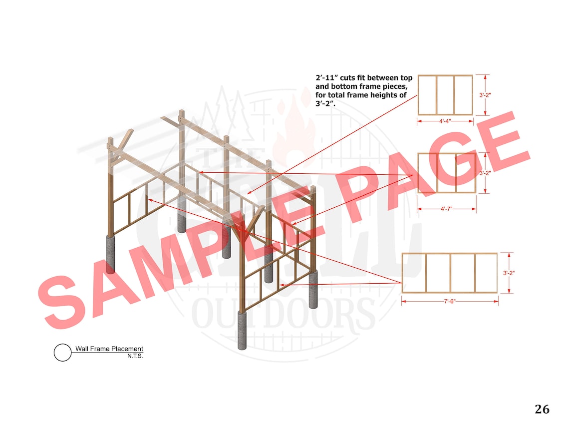 Covered Grillscape BBQ Shack Plans - 15'x12' Outdoor Structure ...