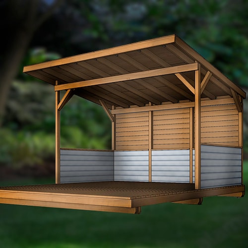Covered Grillscape/bbq Shack With Deck Downloadable Plans - Etsy