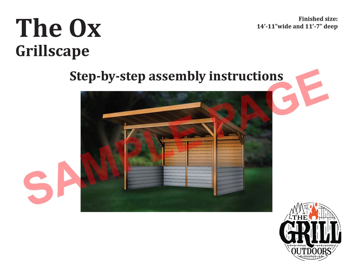 Covered Grillscape BBQ Shack Plans - 15'x12' Outdoor Structure ...
