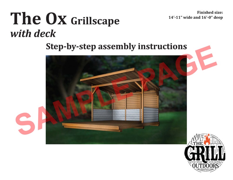 Covered Grillscape BBQ Shack Plans – 15'x16' Outdoor Deck Structure ...