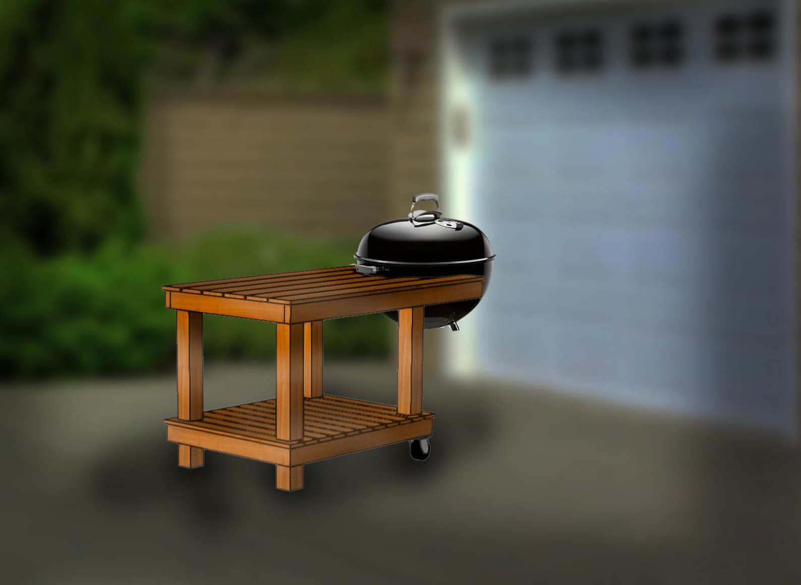 Portable Rolling Grill/bbq Cart With Prep Area Downloadable - Etsy UK