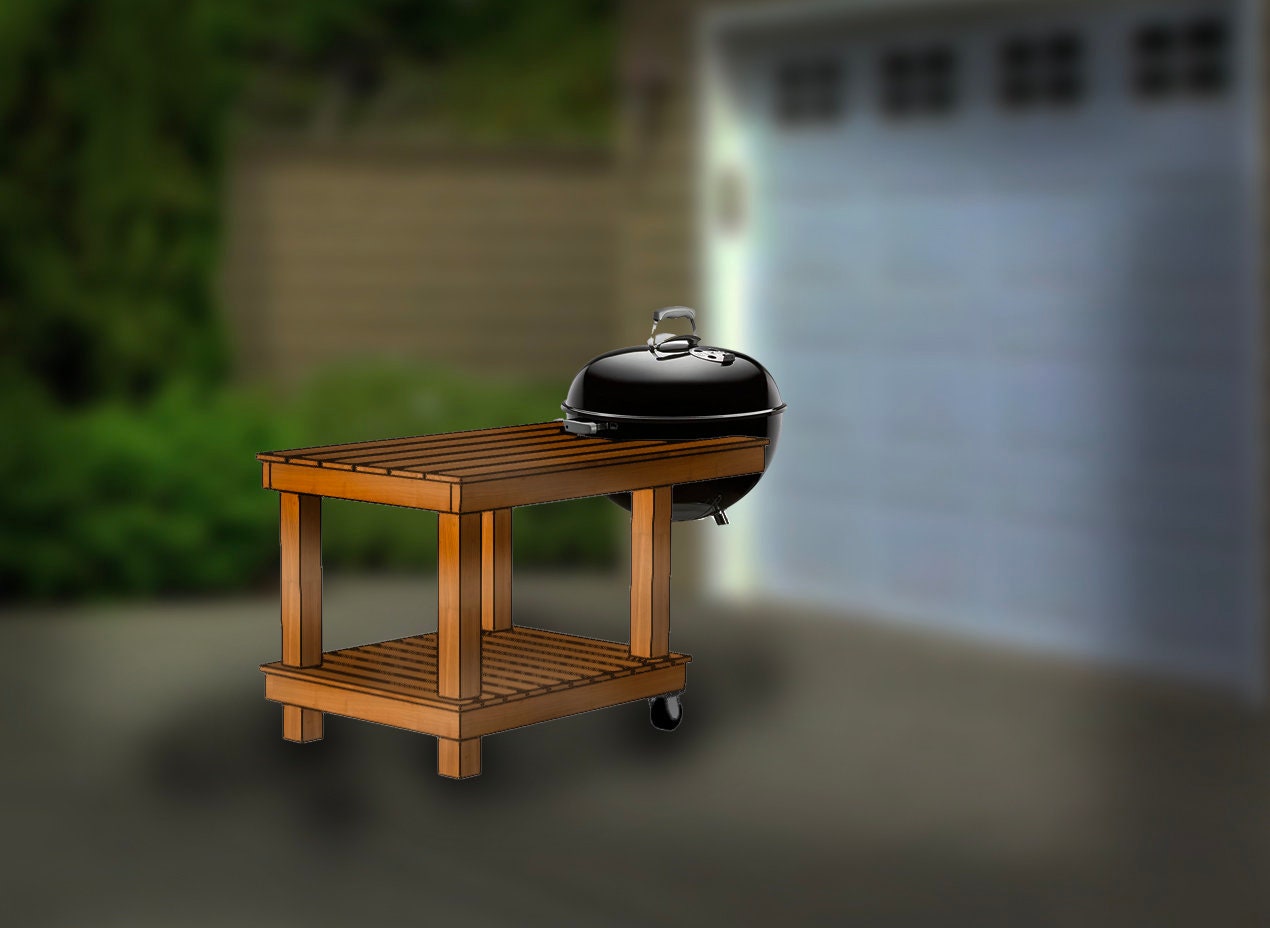 Portable Rolling Grill/bbq Cart With Prep Area, Downloadable Plans the ...