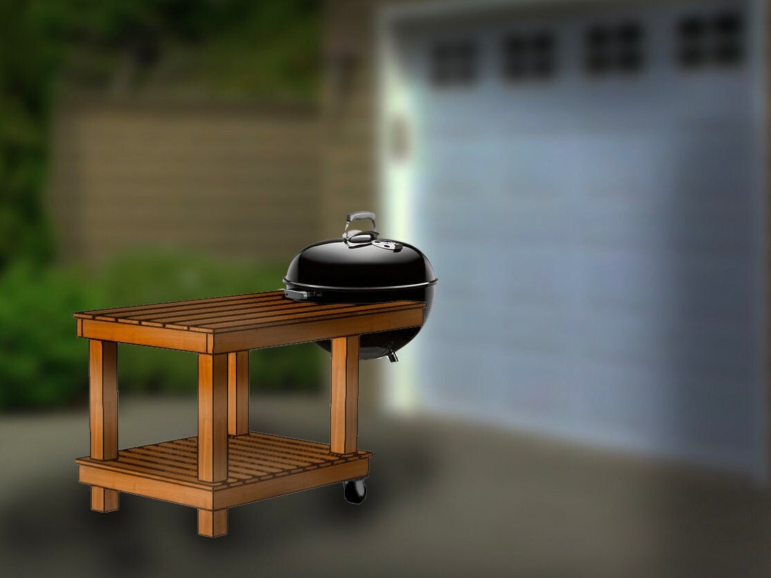 Portable Rolling Grill/bbq Cart With Prep Area Downloadable Plans 5'x3 ...