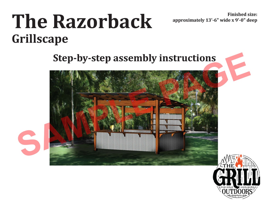 Outdoor Kitchen/grillscape/pavilion Downloadable Plans - Etsy