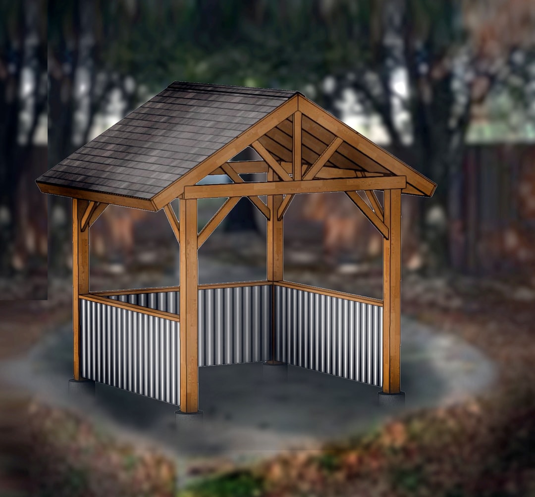 Grillscape/bbq Shack/pavilion Downloadable Plans the Boar 9'x9' - Etsy