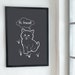 Cute Cat Saying Hi Friend to a Lonely Person Black and White - Etsy