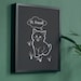 Cute Cat Saying Hi Friend to a Lonely Person Black and White - Etsy