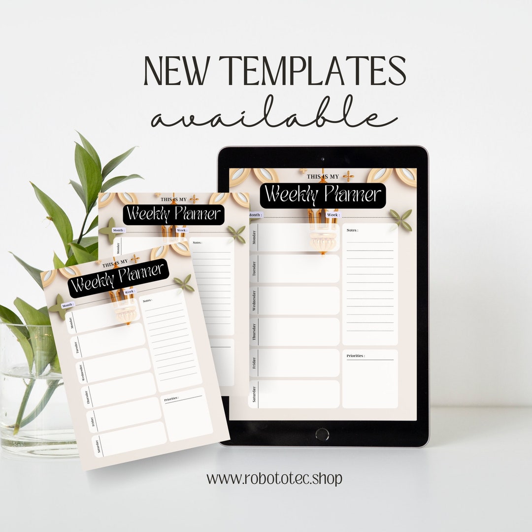 Printable Weekly Planner Template Creative Weekly Organizer Colorful ...