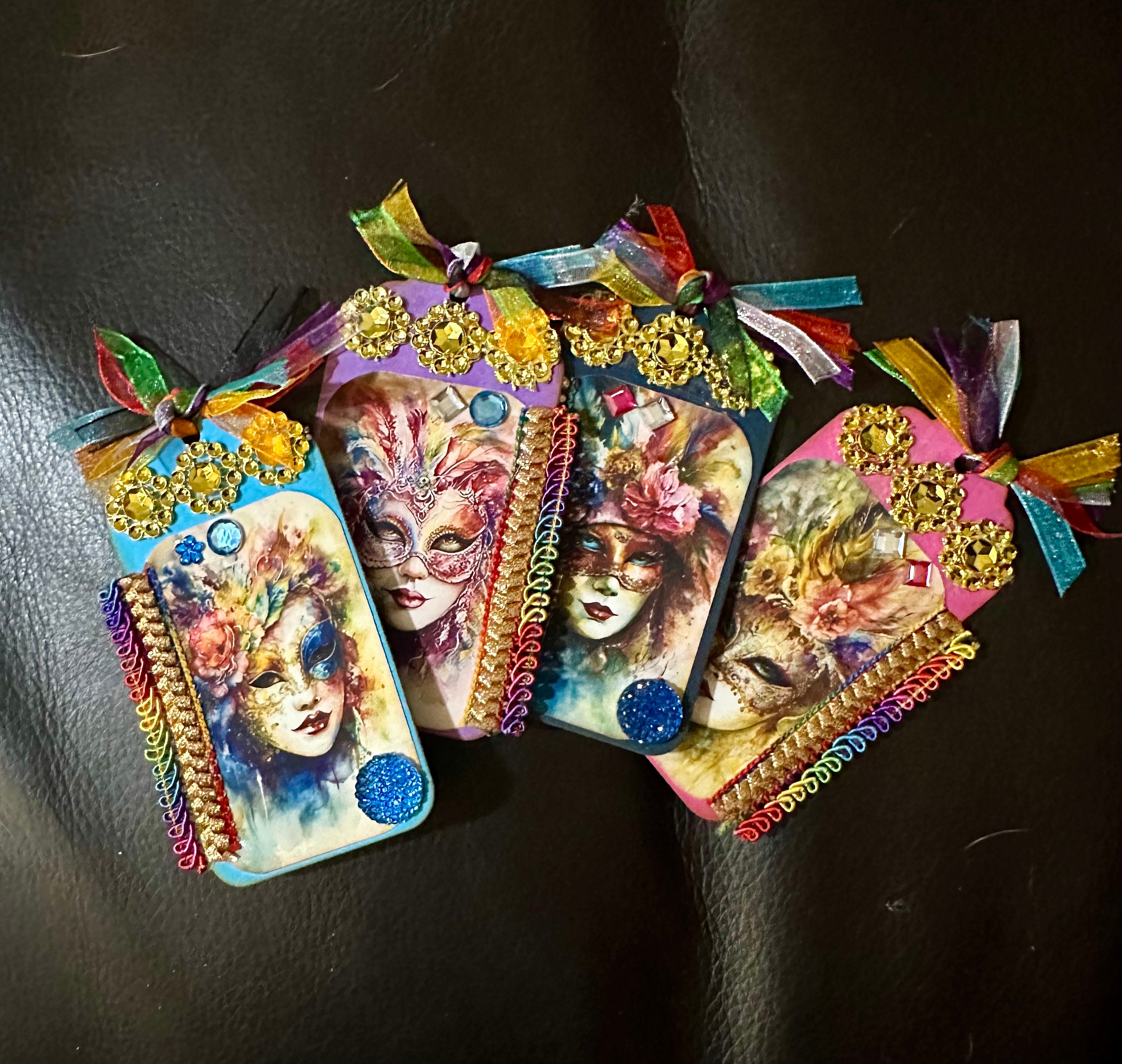 CARNIVAL JOURNAL TAGS Mardi Gras Tags, Junk Journal, Gift Tags ...