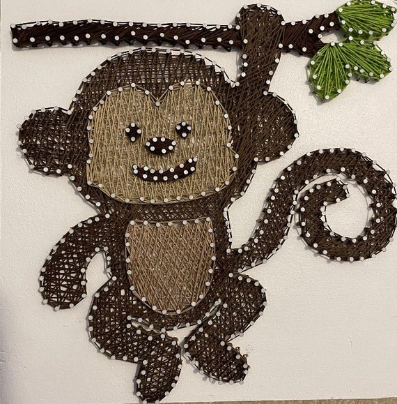 Monkey String Art 12x12 | Etsy