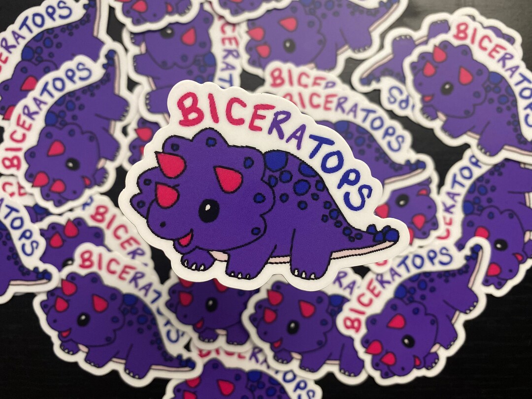 Biceratops | Dinosaur Pride Stickers | Bisexual Pride - Etsy