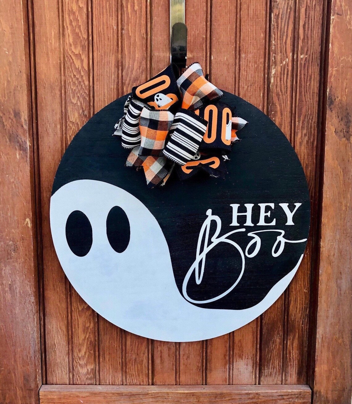 Hey Boo Door Hanger Halloween Door Hanger Porch Decor - Etsy