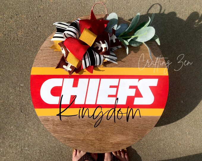 Chiefs Kingdom | Door Hanger | Chiefs Door Hanger | Football | Kansas ...