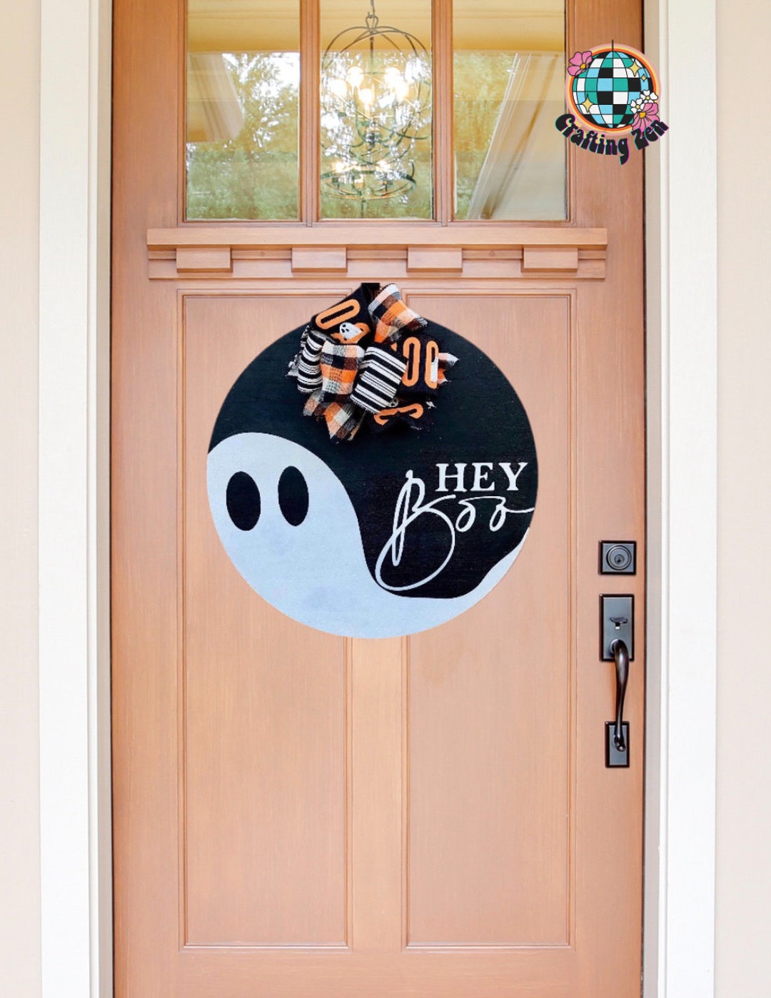 Hey Boo Door Hanger Halloween Door Hanger Porch Decor - Etsy