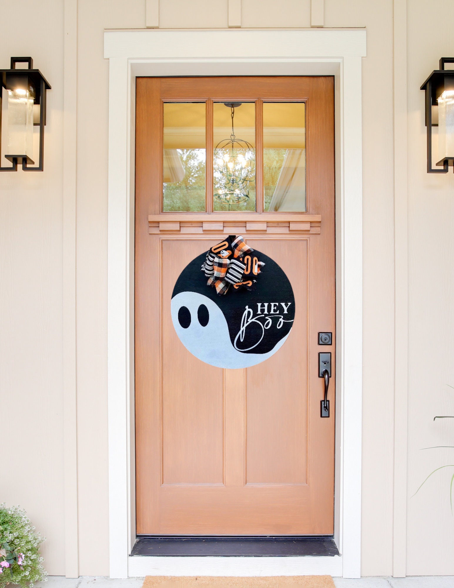 Hey Boo Door Hanger Halloween Door Hanger Porch Decor - Etsy