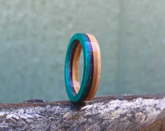 Silver Wooden Skateboard Ring Bentwood Ring Skateboard - Etsy