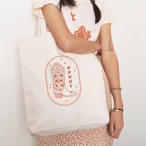 Howdy Tote Bag Cowgirl Boots Tote Bag Cowgirl Tote Bag - Etsy