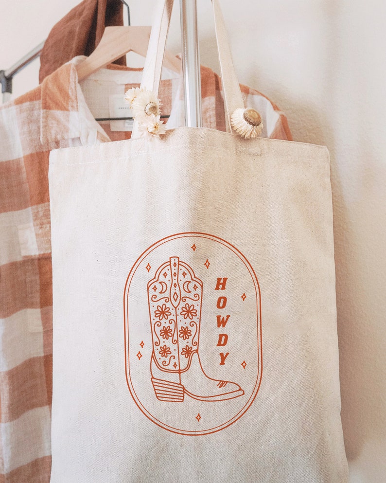 Howdy Tote Bag Cowgirl Boots Tote Bag Cowgirl Tote Bag - Etsy