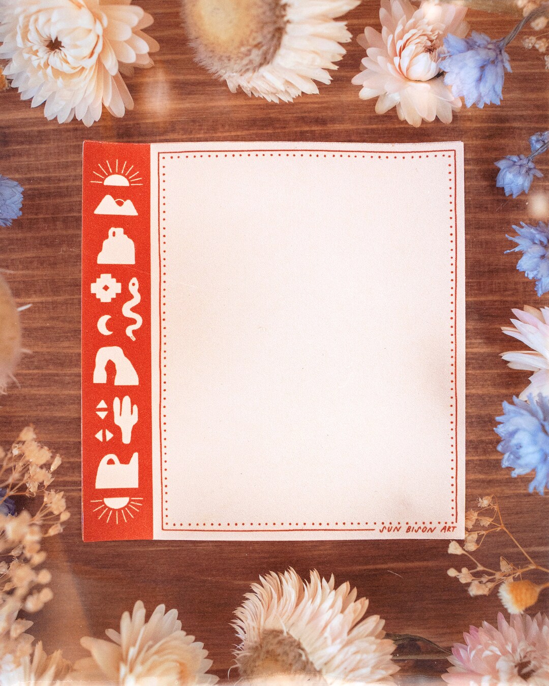 Red Orange Southwest Memo Notepad Southwest Quilt Pattern Style Art, to ...