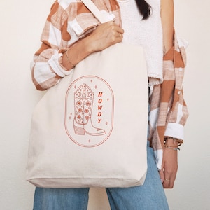 Howdy Tote Bag Cowgirl Boots Tote Bag, Western Country Girl, Yall Means ...