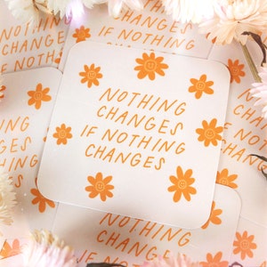 Growth Mindset Sticker Positive Stickers, Be Kind to Your Mind, Nothing ...