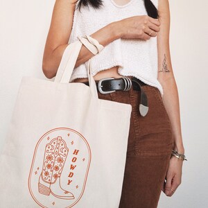 Howdy Tote Bag Cowgirl Boots Tote Bag Cowgirl Tote Bag - Etsy
